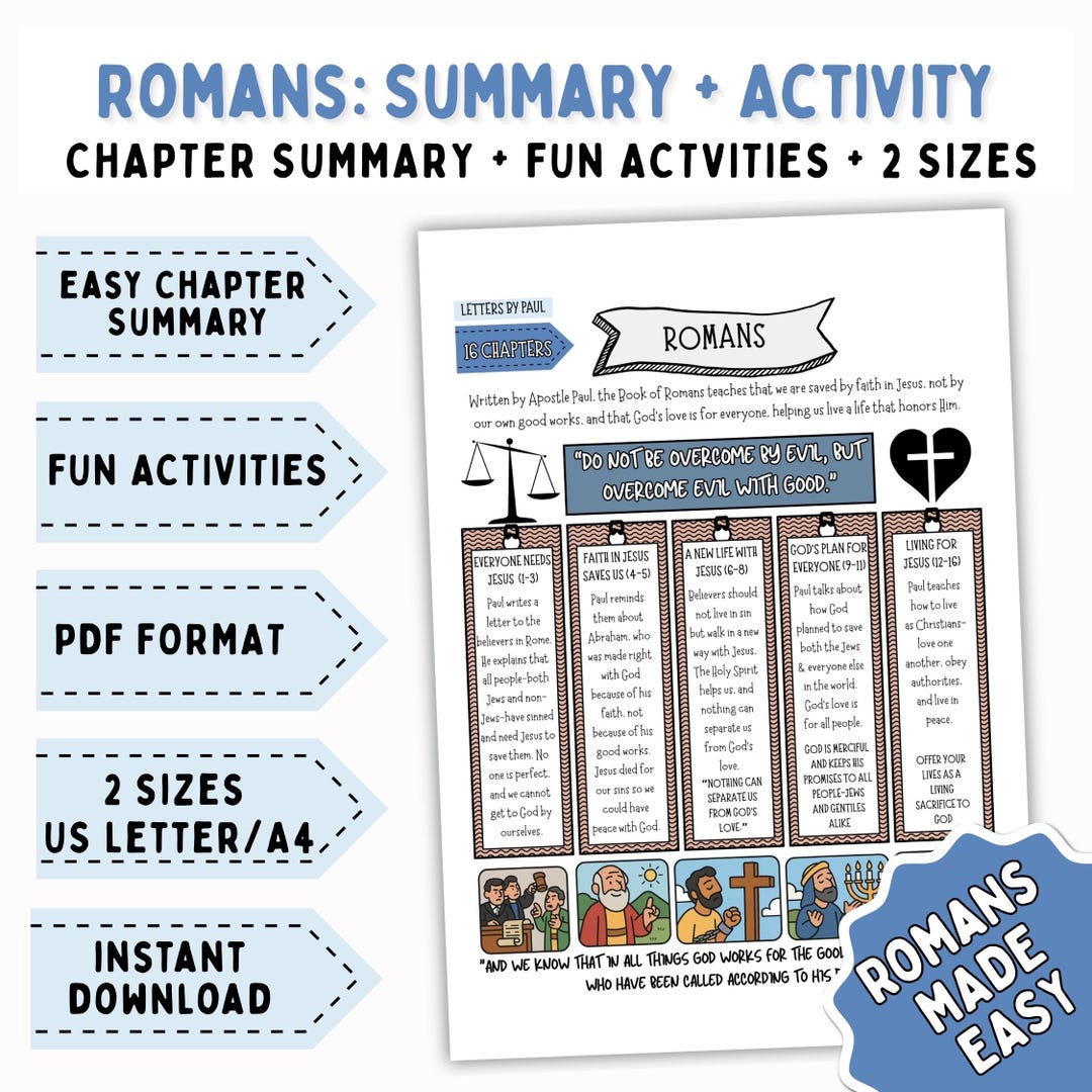 Romans Bible Activity Kids, Bible New Testament Worksheet, Coloring ...