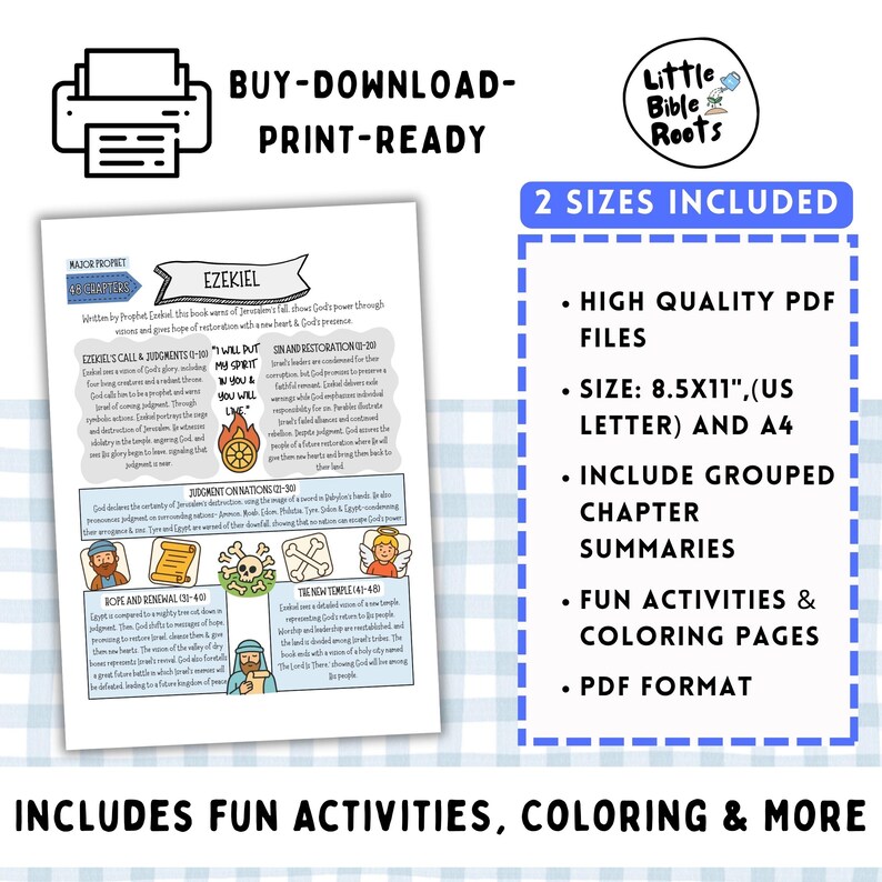 Ezekiel Bible Activity Kids, Ezekiel Bible Worksheet, Ezekiel Coloring ...