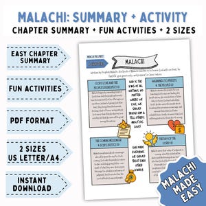 Malachi Bible Activity Kids, Malachi Bible Worksheet, Malachi Coloring ...
