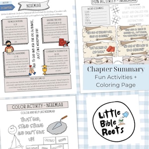 Nehemiah Bible Activity Pages, Nehemiah Worksheet, Kids Christian ...