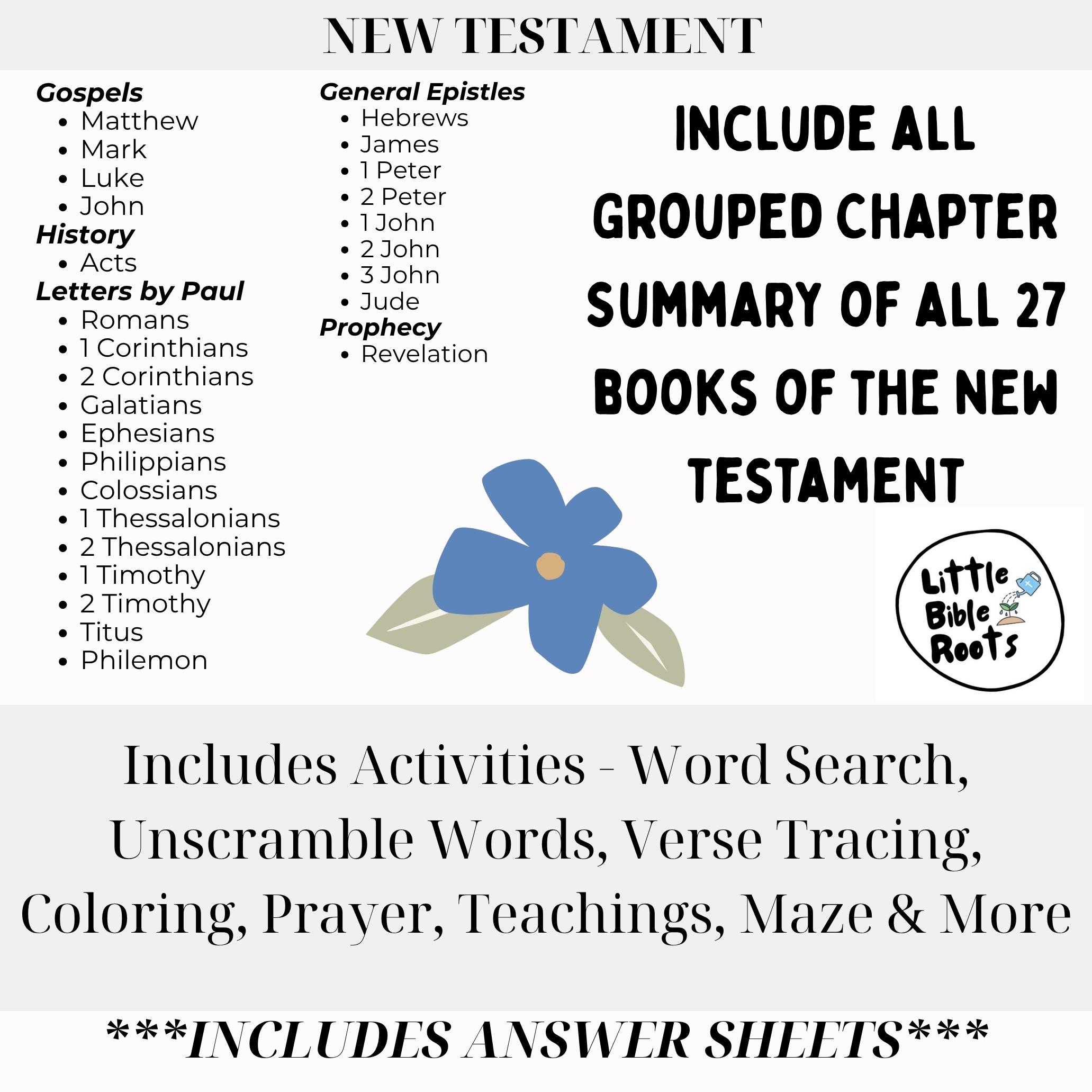 New Testament Bible Activity Book for Kids Printable, Coloring Pages ...