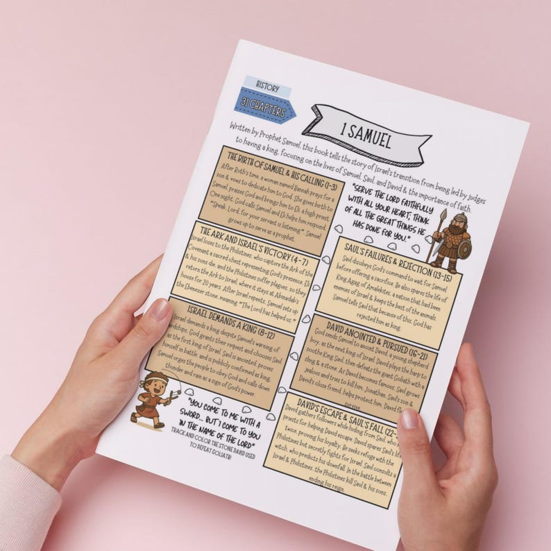 1 Samuel Bible Activity for Kids, Easy Bible Study, 1 Samuel Coloring ...