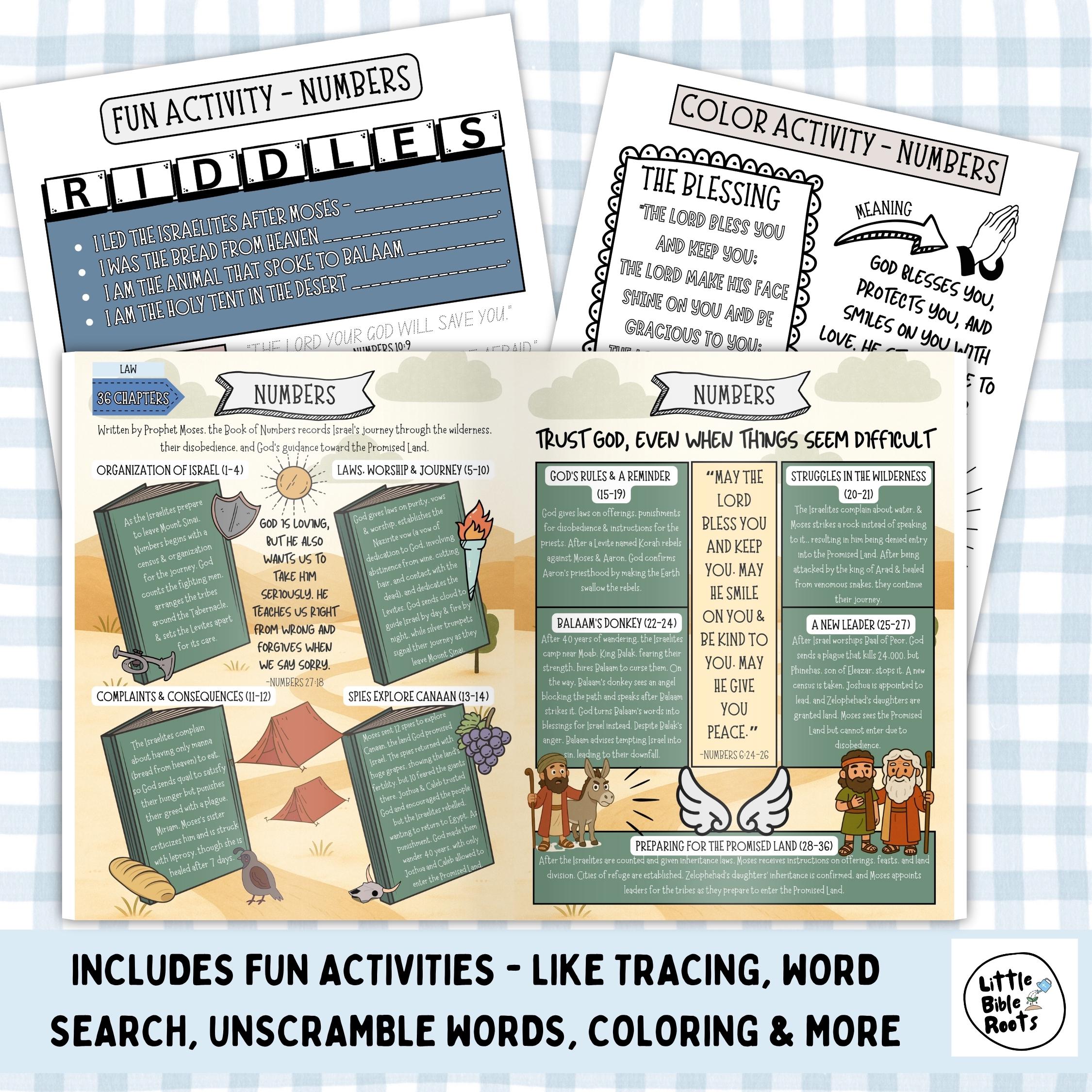 Numbers Bible Activity for Kids, Bible Worksheet, Coloring Page, Bible ...
