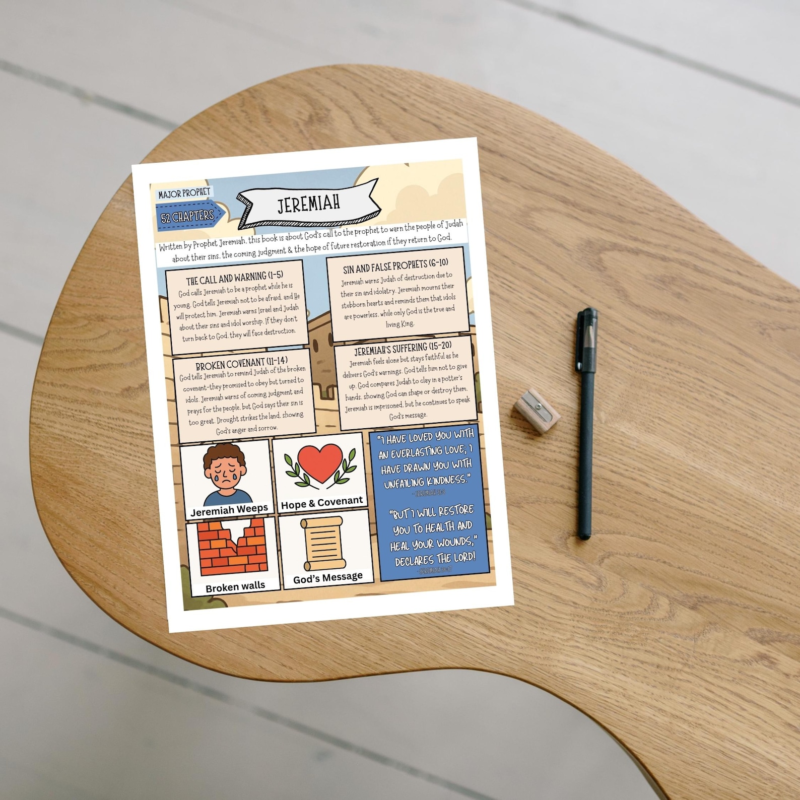 Jeremiah Bible Activity Kids, Bible Worksheet, Jeremiah Coloring Page ...