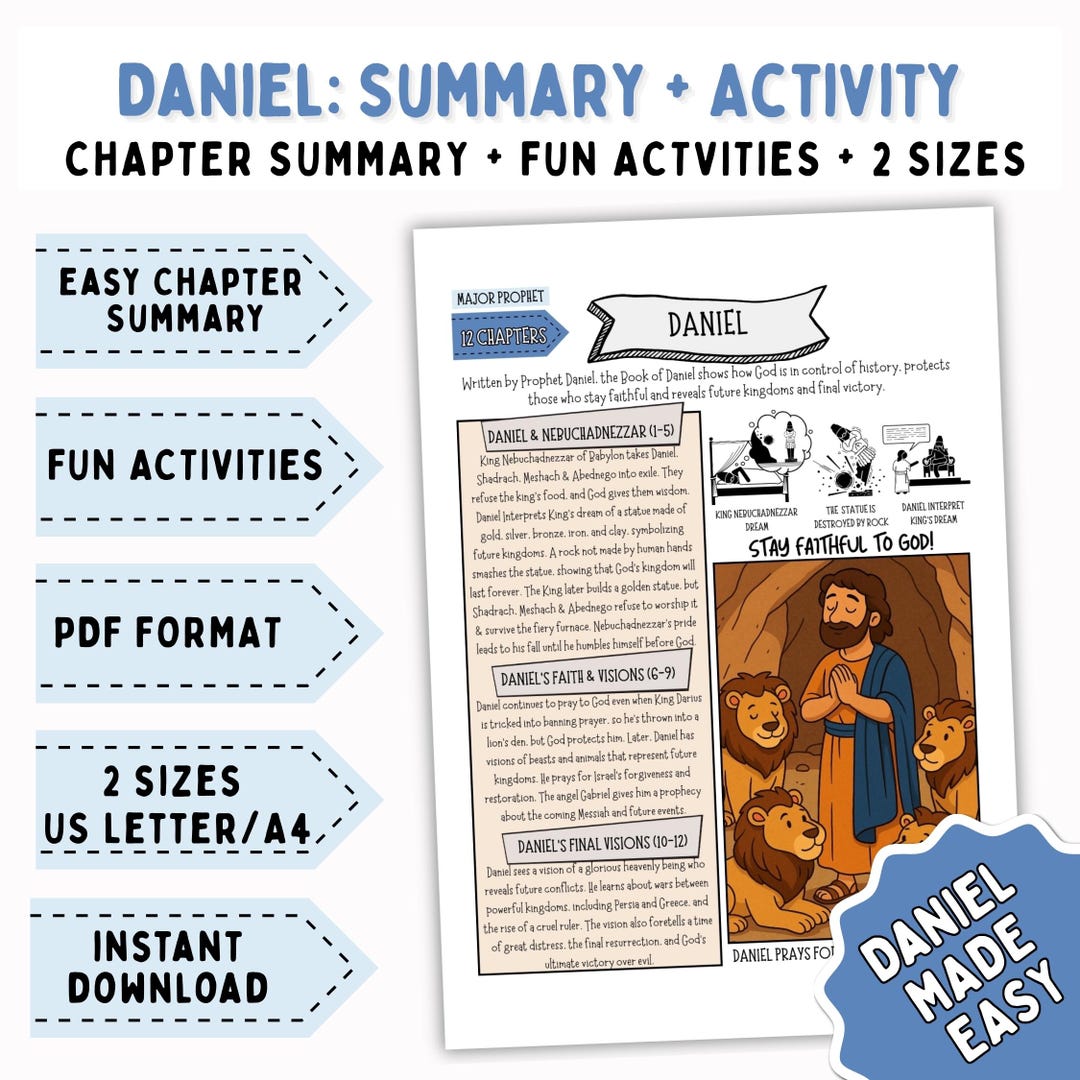 Daniel Bible Activity Kids, Bible Worksheet, Daniel and the Lion ...