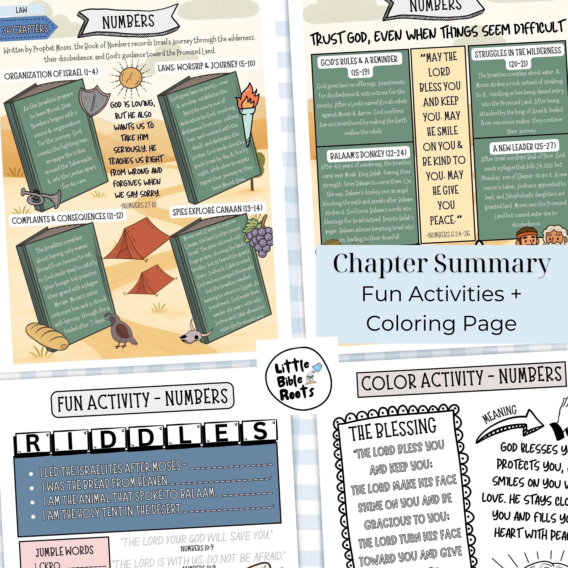 Numbers Bible Activity for Kids, Bible Worksheet, Coloring Page, Bible ...