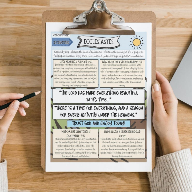 Ecclesiastes Bible Activity Kids, Bible Worksheet, Coloring Page, Bible ...