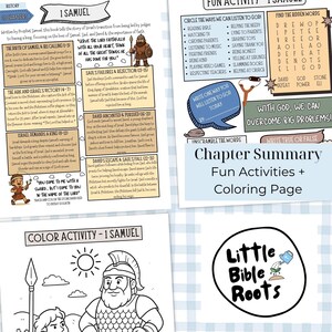 1 Samuel Bible Activity for Kids, Easy Bible Study, 1 Samuel Coloring ...