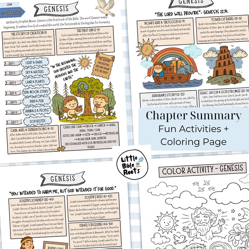 Genesis Bible Activity for Kids, Easy Genesis Bible Study, Genesis ...