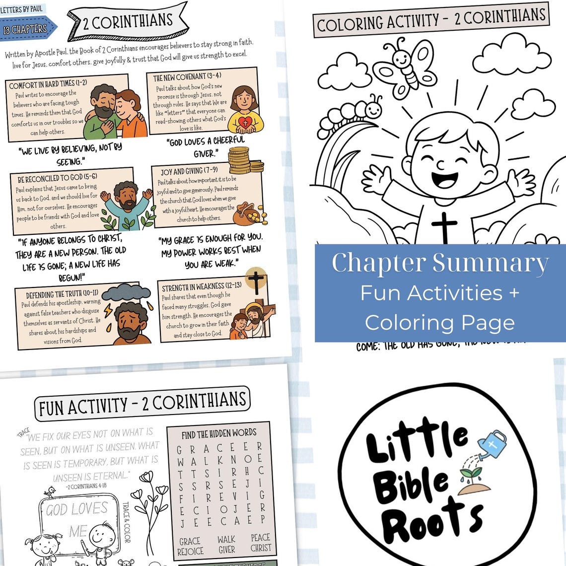2 Corinthians Bible Activity Kids, New Testament Bible Worksheet, 2 ...