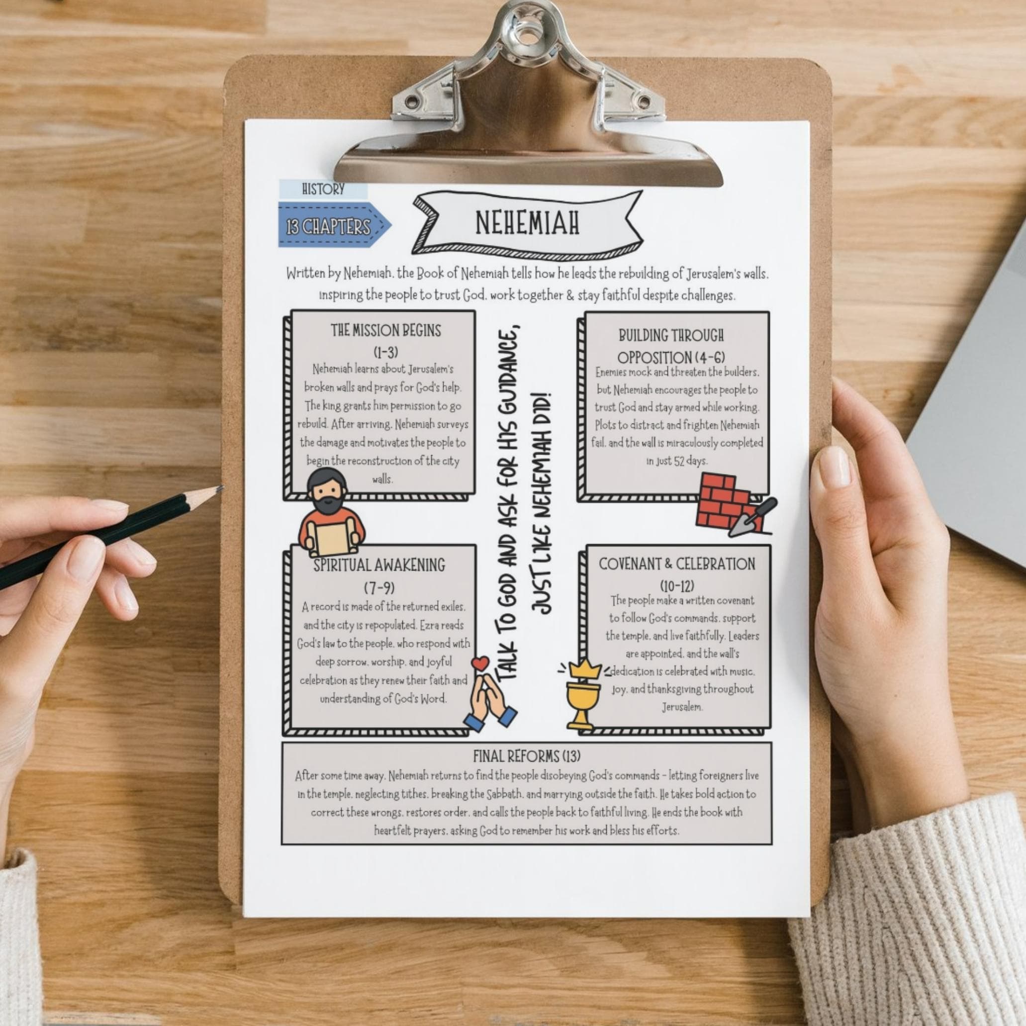 Nehemiah Bible Activity Pages, Nehemiah Worksheet, Kids Christian ...