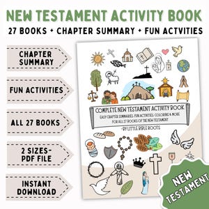 New Testament Bible Activity Book for Kids Printable, Coloring Pages ...