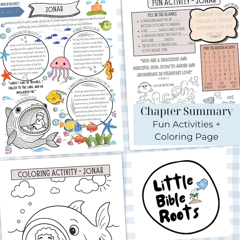 Jonah Bible Activity Kids, Jonah Bible Worksheet, Jonah Coloring Pages ...