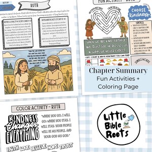 Ruth Bible Activity Kids, Bible Worksheet, Coloring Page, Bible Lesson ...