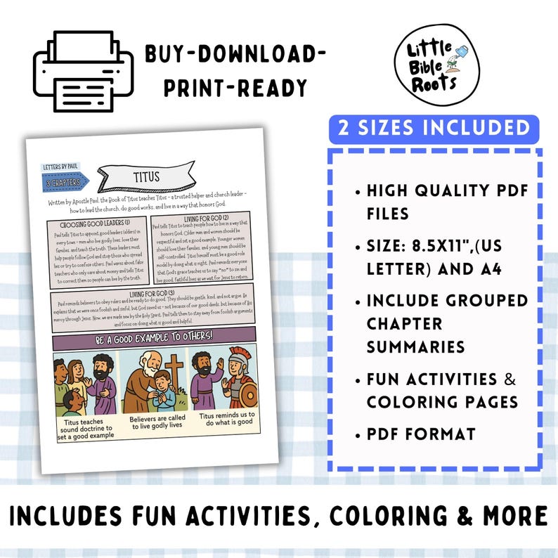 Titus Bible Activity Kids, Bible New Testament Worksheet, Coloring Page ...