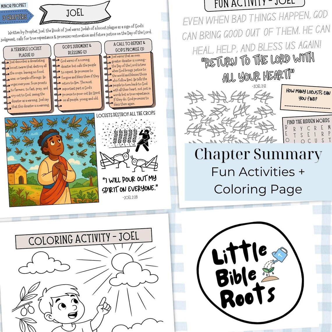 Joel Bible Activity Kids, Joel Bible Worksheet, Joel Coloring Pages ...