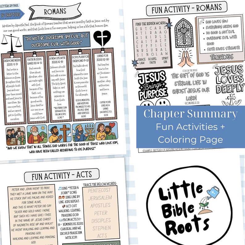 Romans Bible Activity Kids, Bible New Testament Worksheet, Coloring ...