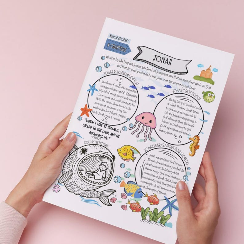 Jonah Bible Activity Kids, Jonah Bible Worksheet, Jonah Coloring Pages ...