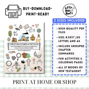 New Testament Bible Activity Book for Kids Printable, Coloring Pages ...