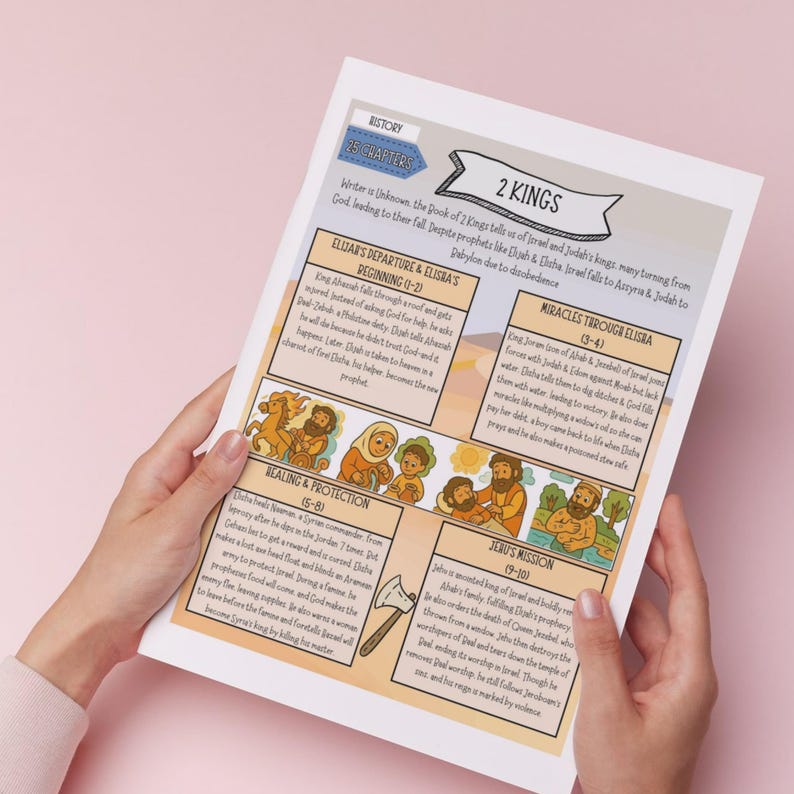 2 Kings Bible Activity for Kids, Printable Coloring Pages, Fun Bible ...