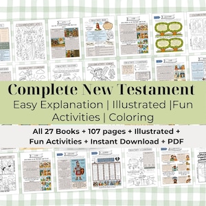 New Testament Bible Activity Book for Kids Printable, Coloring Pages ...