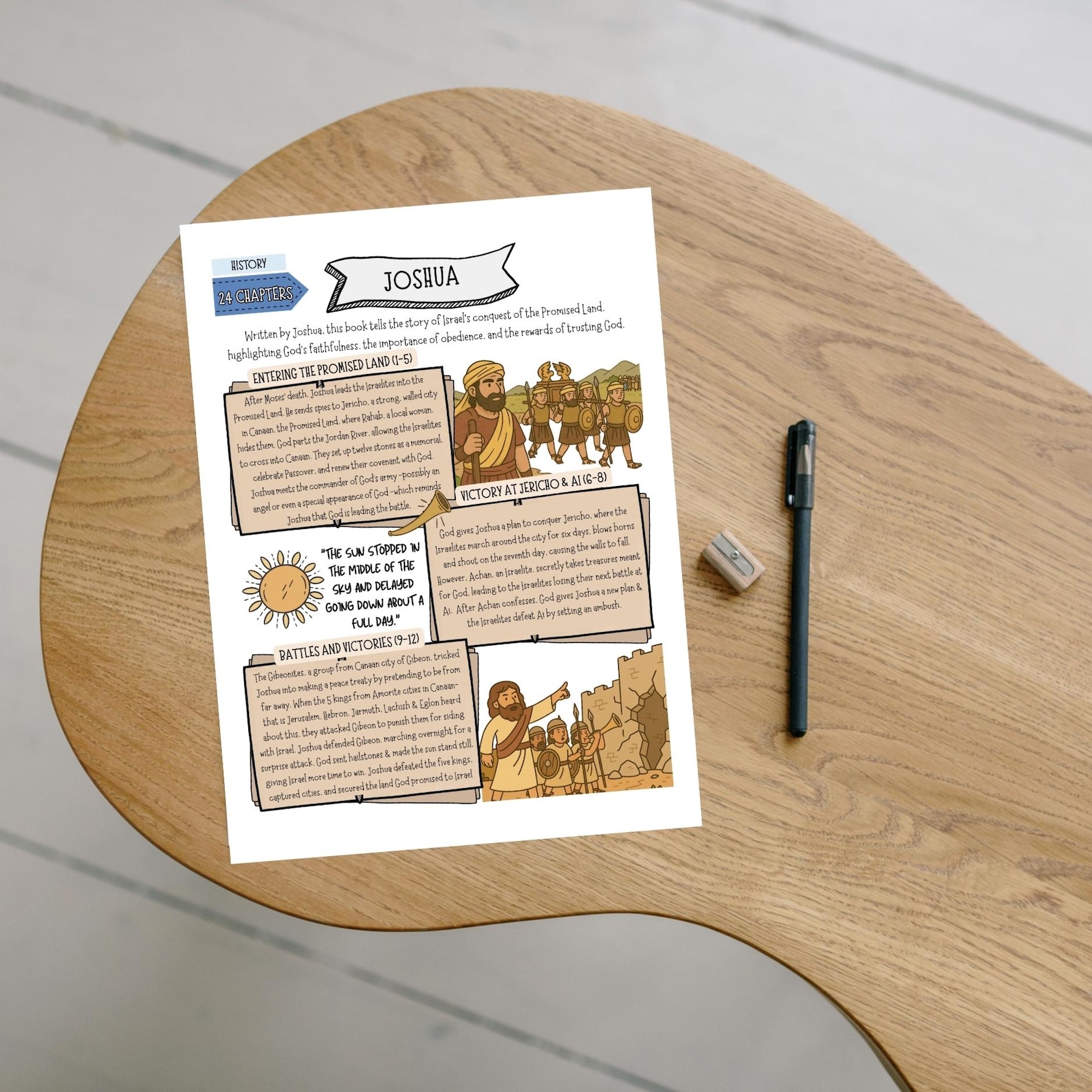 Joshua Bible Activity for Kids, Bible Worksheet, Coloring Page, Bible ...