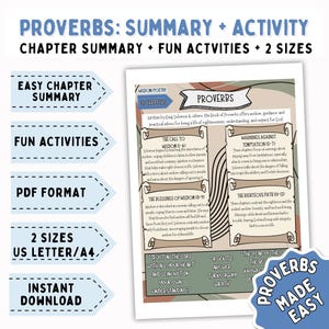 Proverbs Bible Activity Kids, Bible Worksheet, Coloring Page, Bible ...