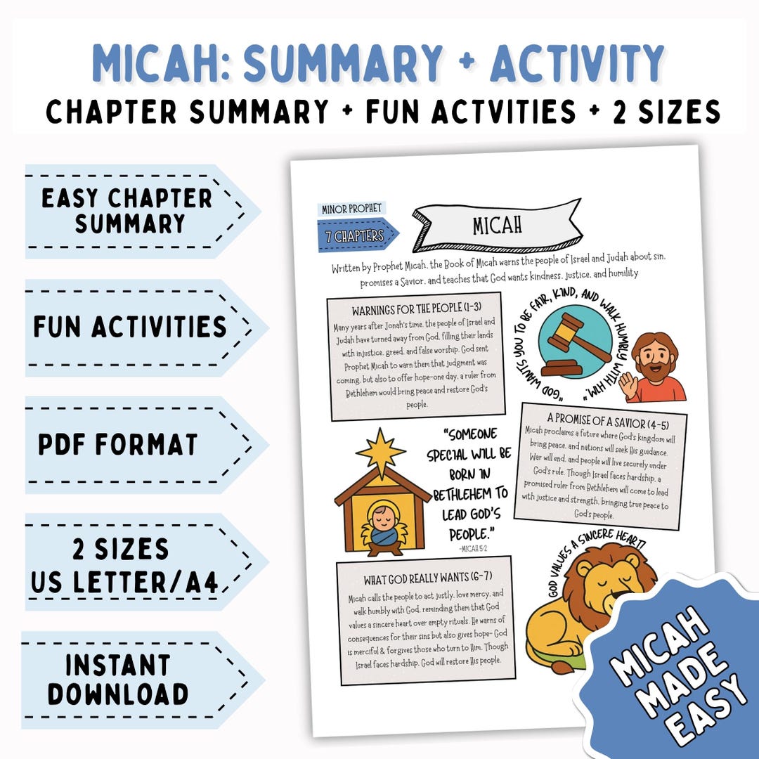 Micah Bible Activity Kids, Micah Bible Worksheet, Micah Coloring Pages ...