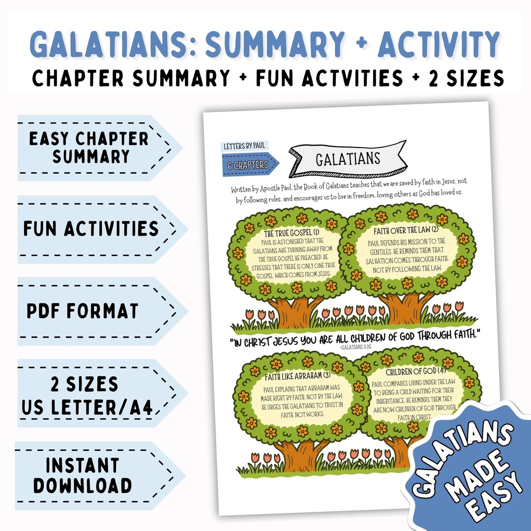 Galatians Bible Activity Kids, Coloring Page, Bible Study, Easy New ...