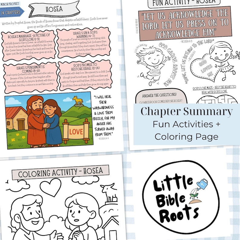 Hosea Bible Activity Kids, Hosea Bible Worksheet, Hosea Coloring Pages ...