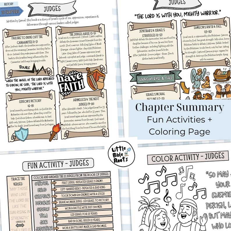 Judges Bible Activity Kids, Bible Study, Judges Coloring, Old Testament ...