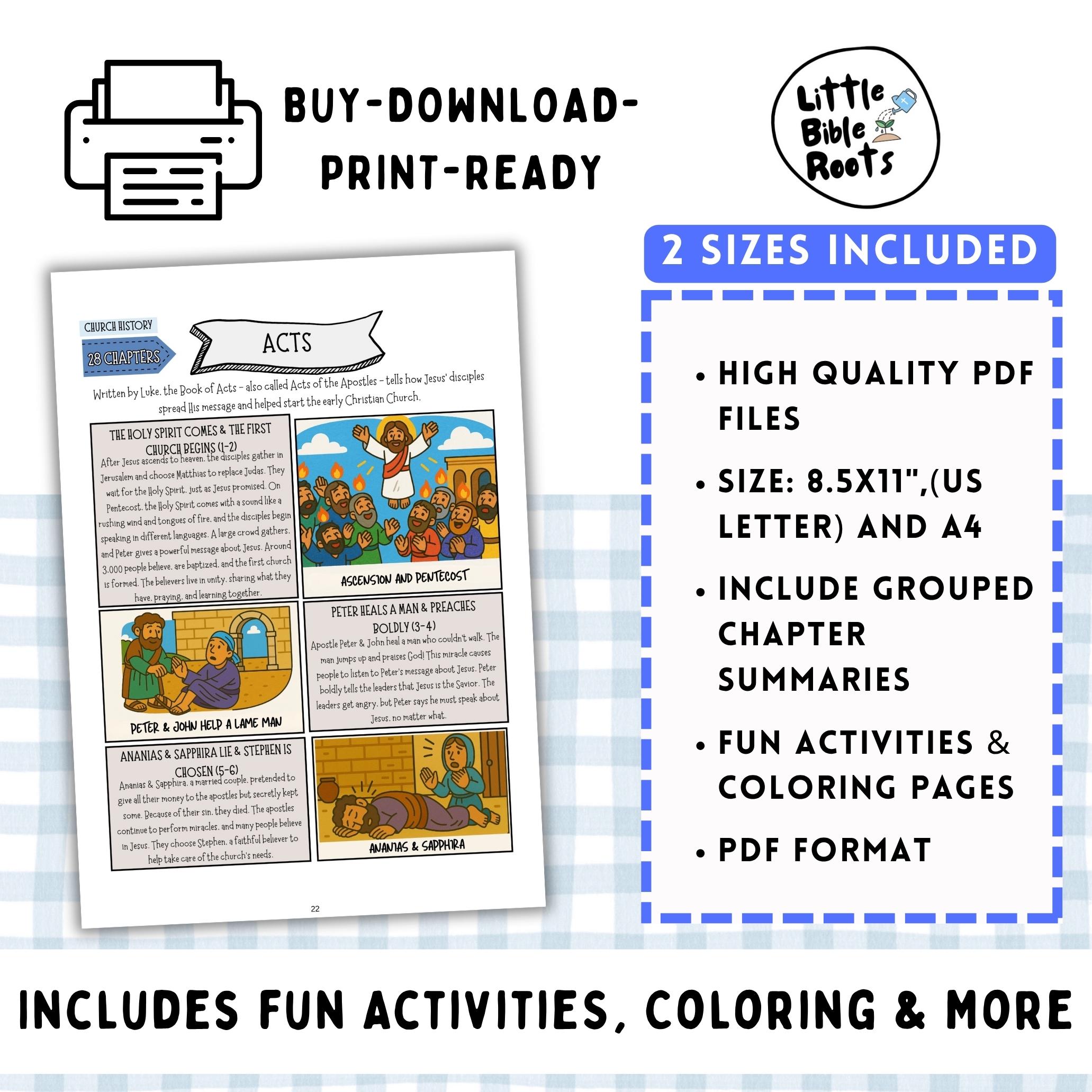 Acts Bible Activity Kids, Bible Worksheet, Coloring Page, Acts Bible ...