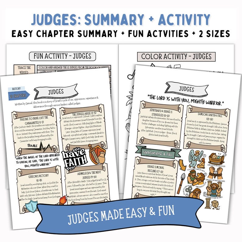 Judges Bible Activity Kids, Bible Study, Judges Coloring, Old Testament ...
