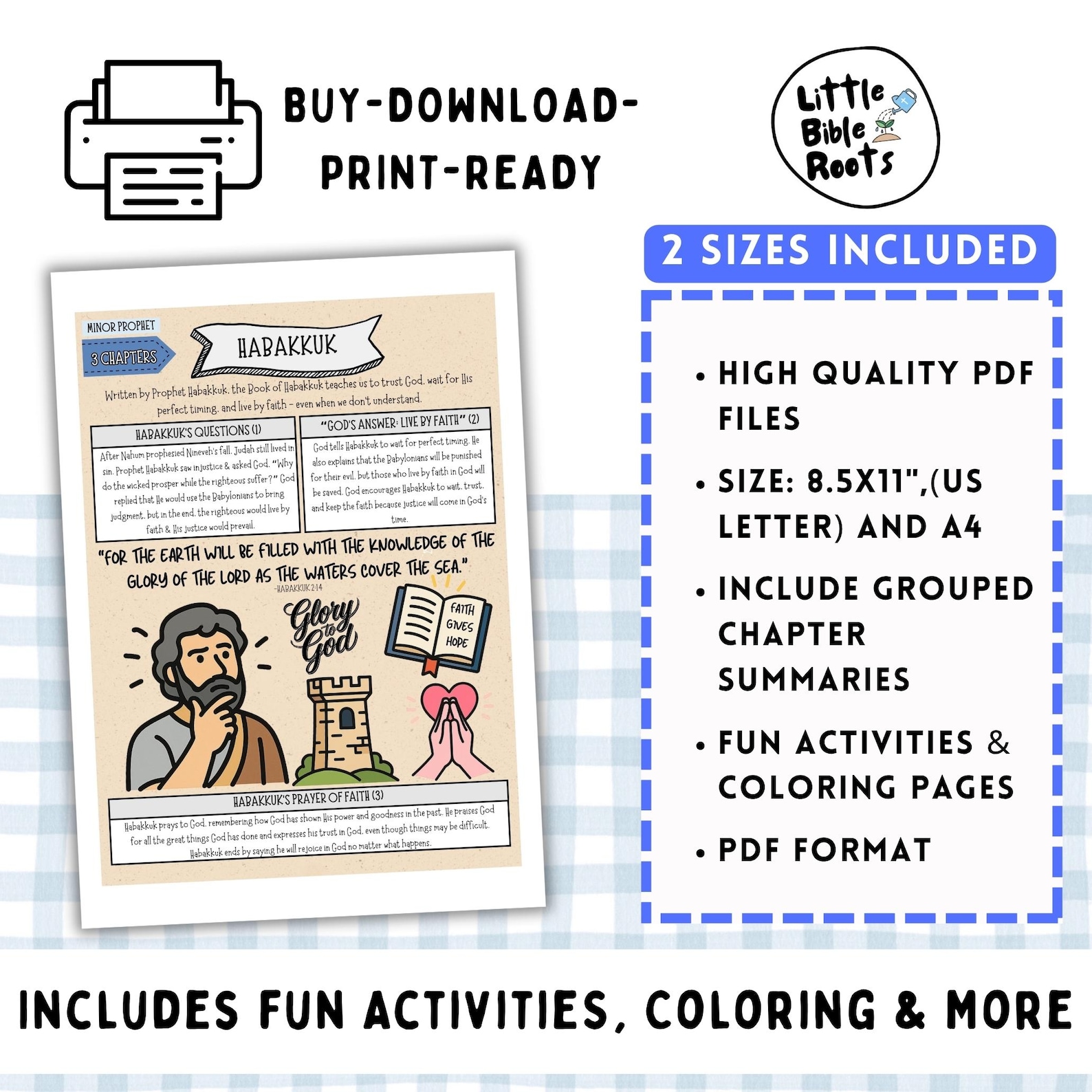 Habakkuk Bible Activity Kids, Habakkuk Bible Worksheet, Habakkuk ...