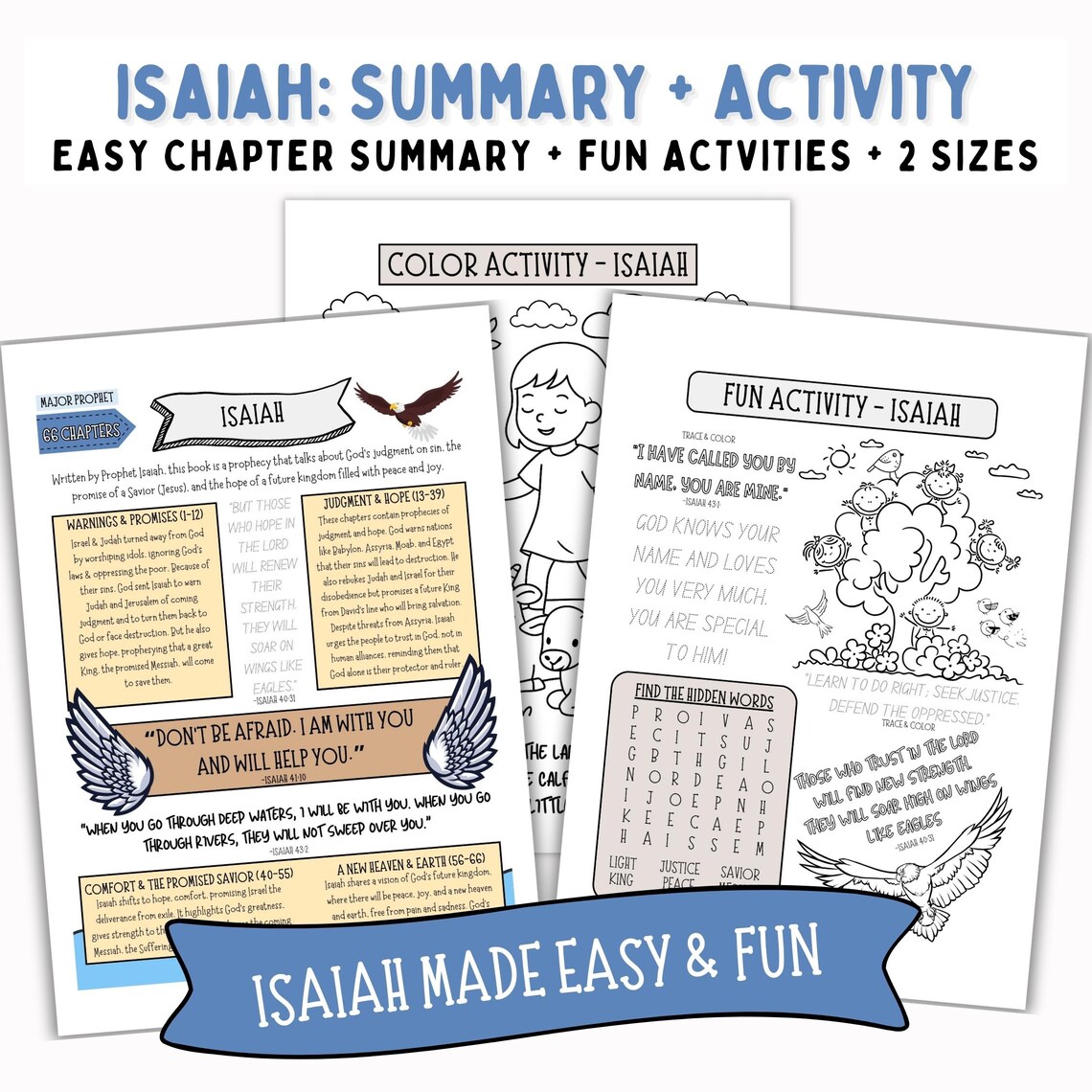 Isaiah Bible Activity Kids, Bible Worksheet, Isaiah Coloring Page ...