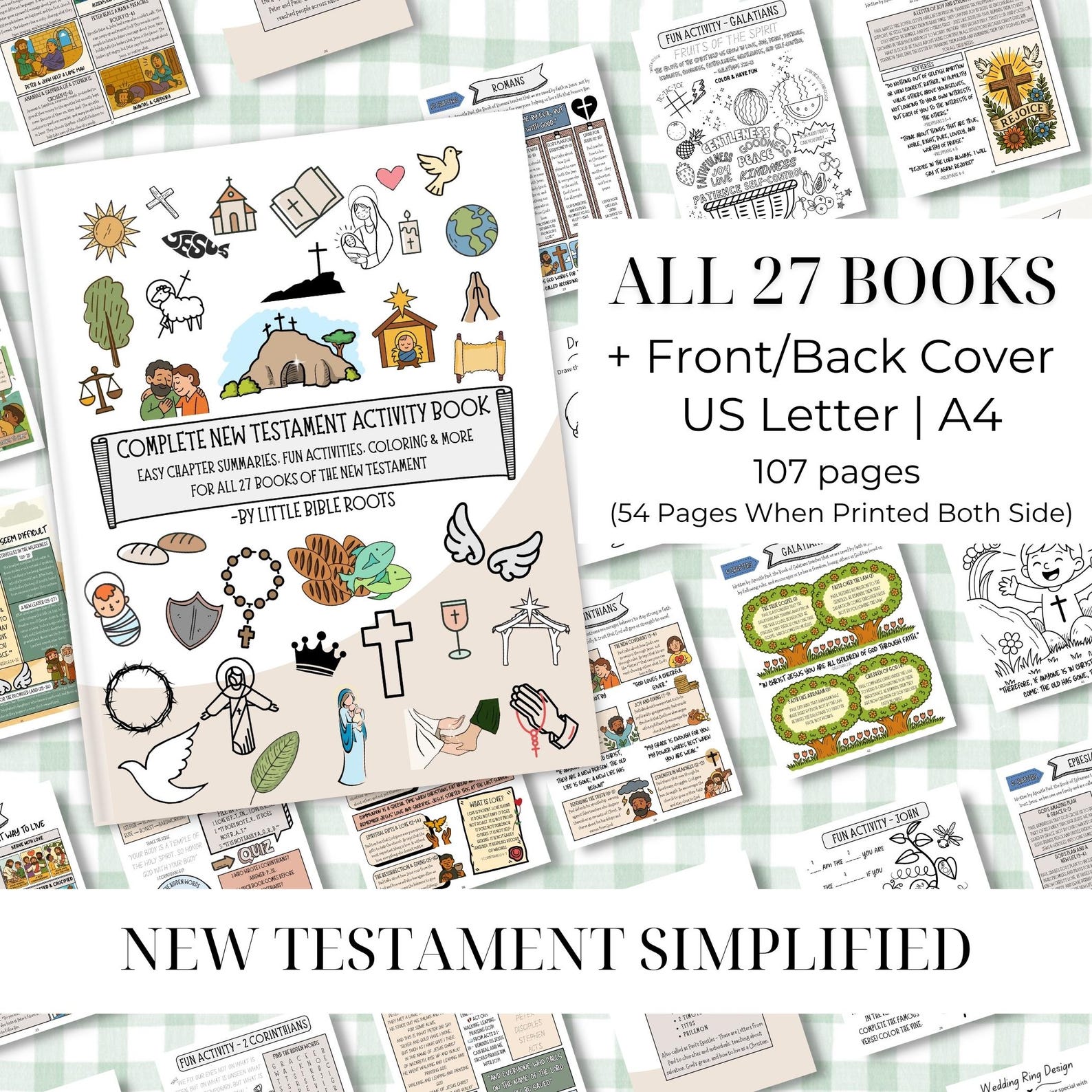 New Testament Bible Activity Book for Kids Printable, Coloring Pages ...