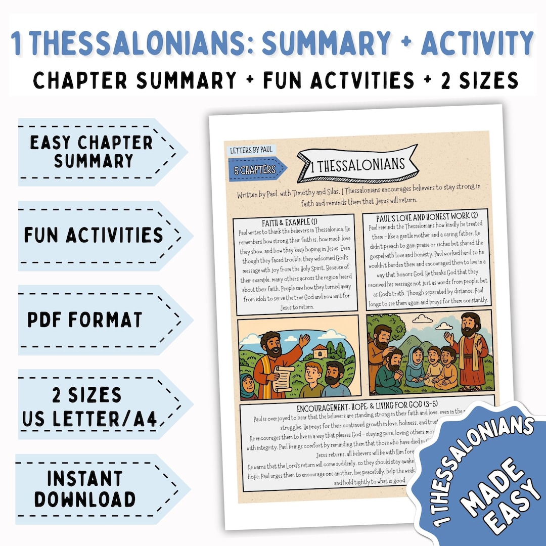 1 Thessalonians Activity Kids, New Testament Worksheet, Bible Coloring ...