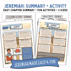 Jeremiah Bible Activity Kids, Bible Worksheet, Jeremiah Coloring Page ...