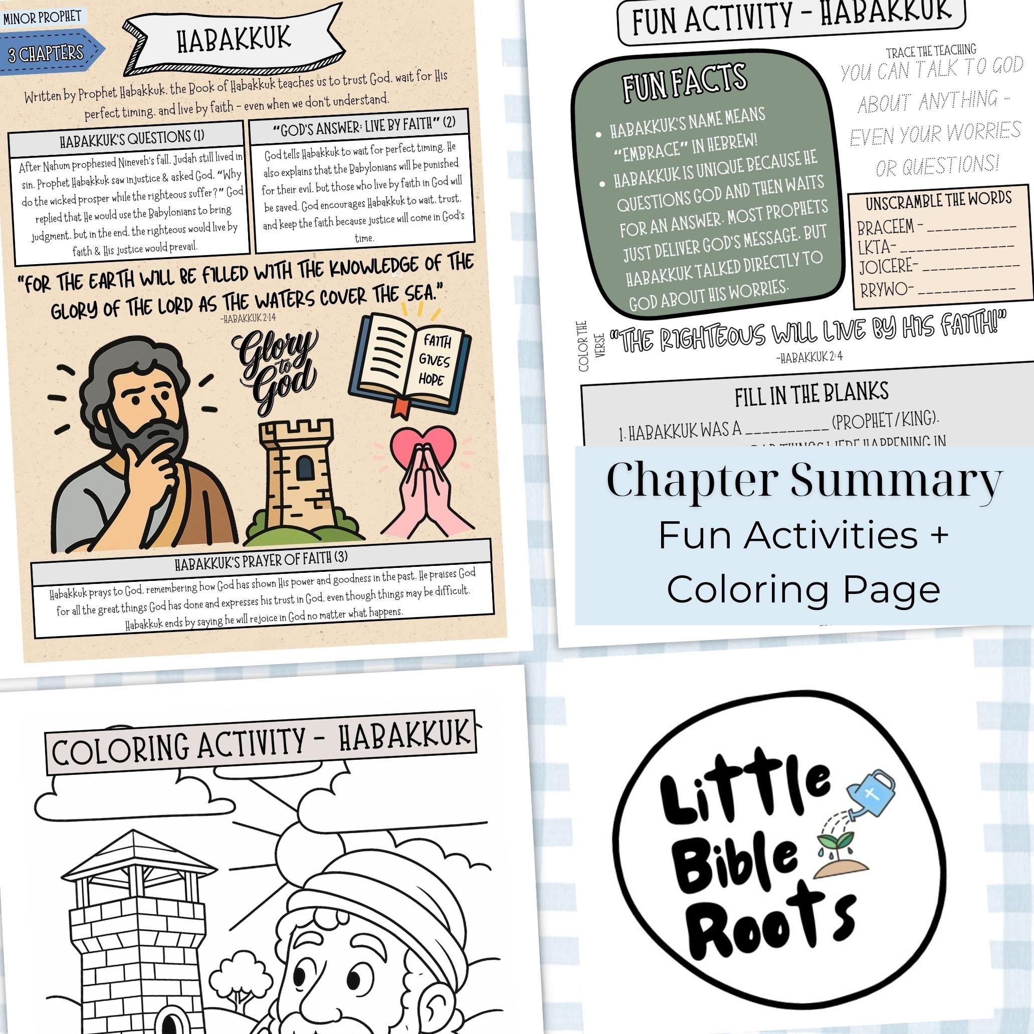 Habakkuk Bible Activity Kids, Habakkuk Bible Worksheet, Habakkuk ...