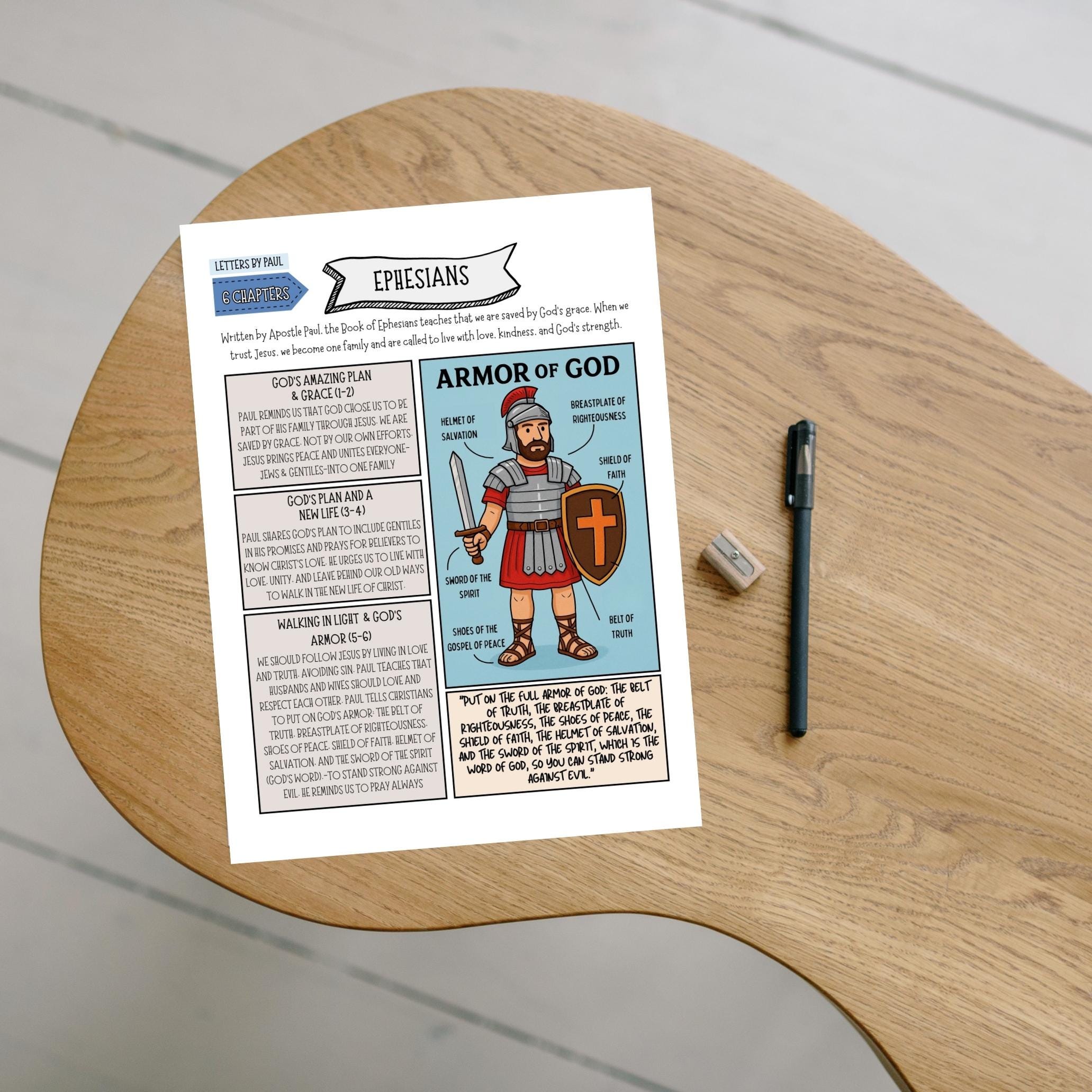 Ephesians Bible Activity Kids, Bible Worksheet, Coloring Page, Bible ...