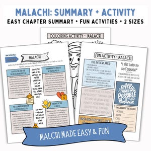 Malachi Bible Activity Kids, Malachi Bible Worksheet, Malachi Coloring ...