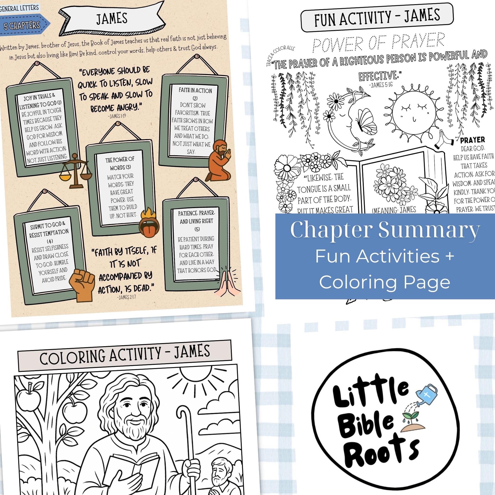 James Bible Activity Kids, Bible New Testament Worksheet, Coloring Page ...