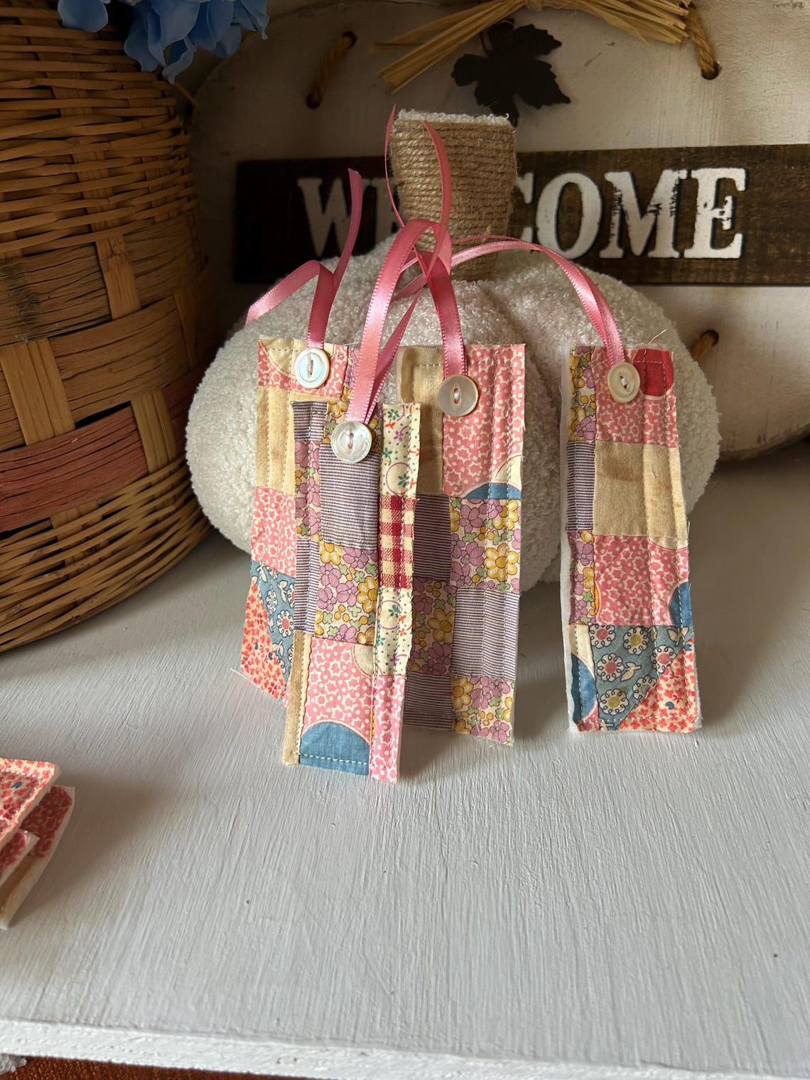 Handcrafted Quilted Bookmarks Made From a 100-year-old Repurposed ...
