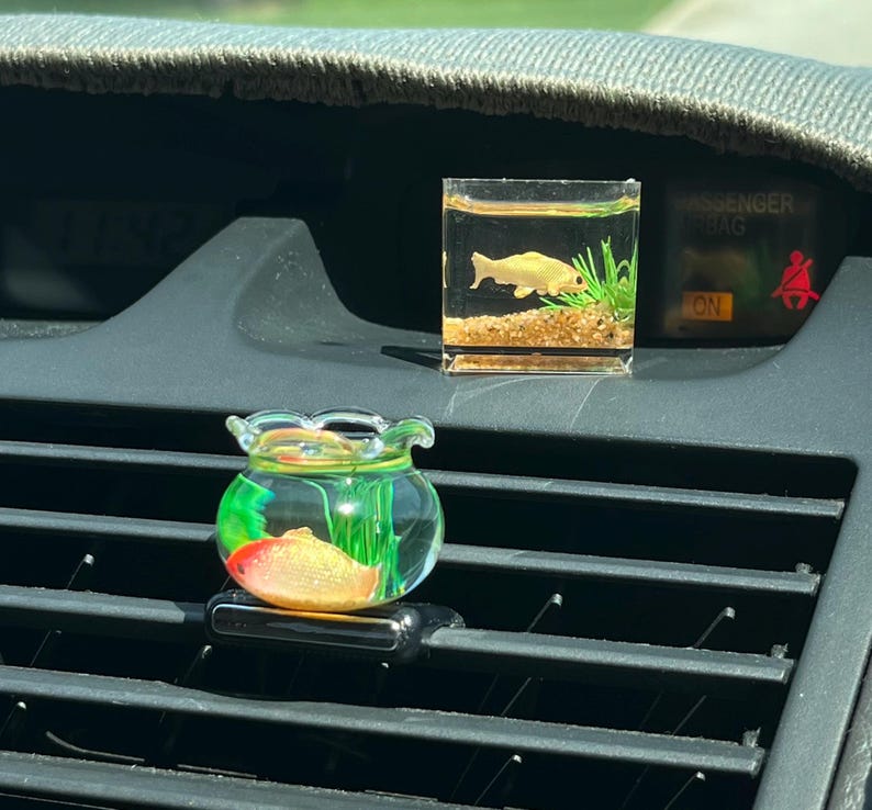 Handmade Fish Bowl Car Vent Clip/ Dashboard Decor Accessory - Etsy