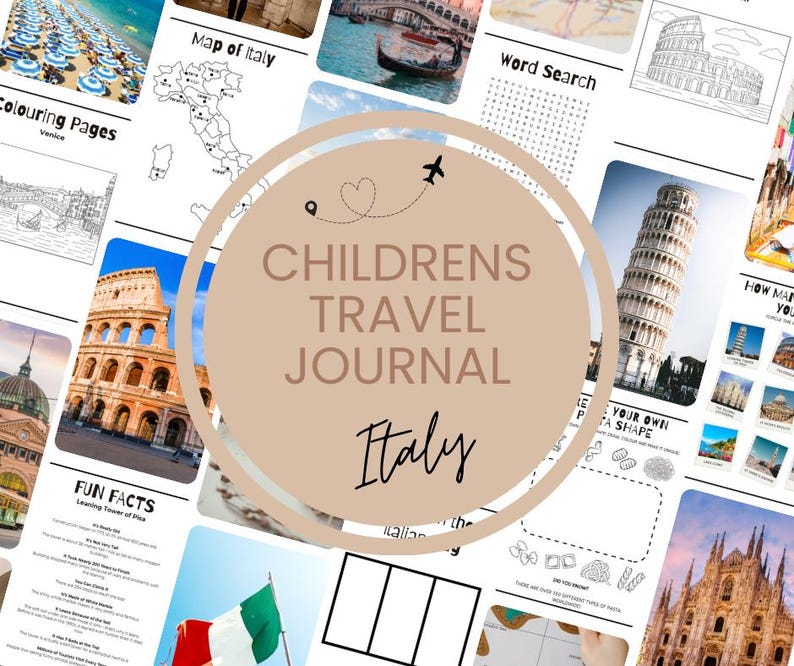 Italy Travel Journal for Kids | Italy Trip Activity Book | Printable ...