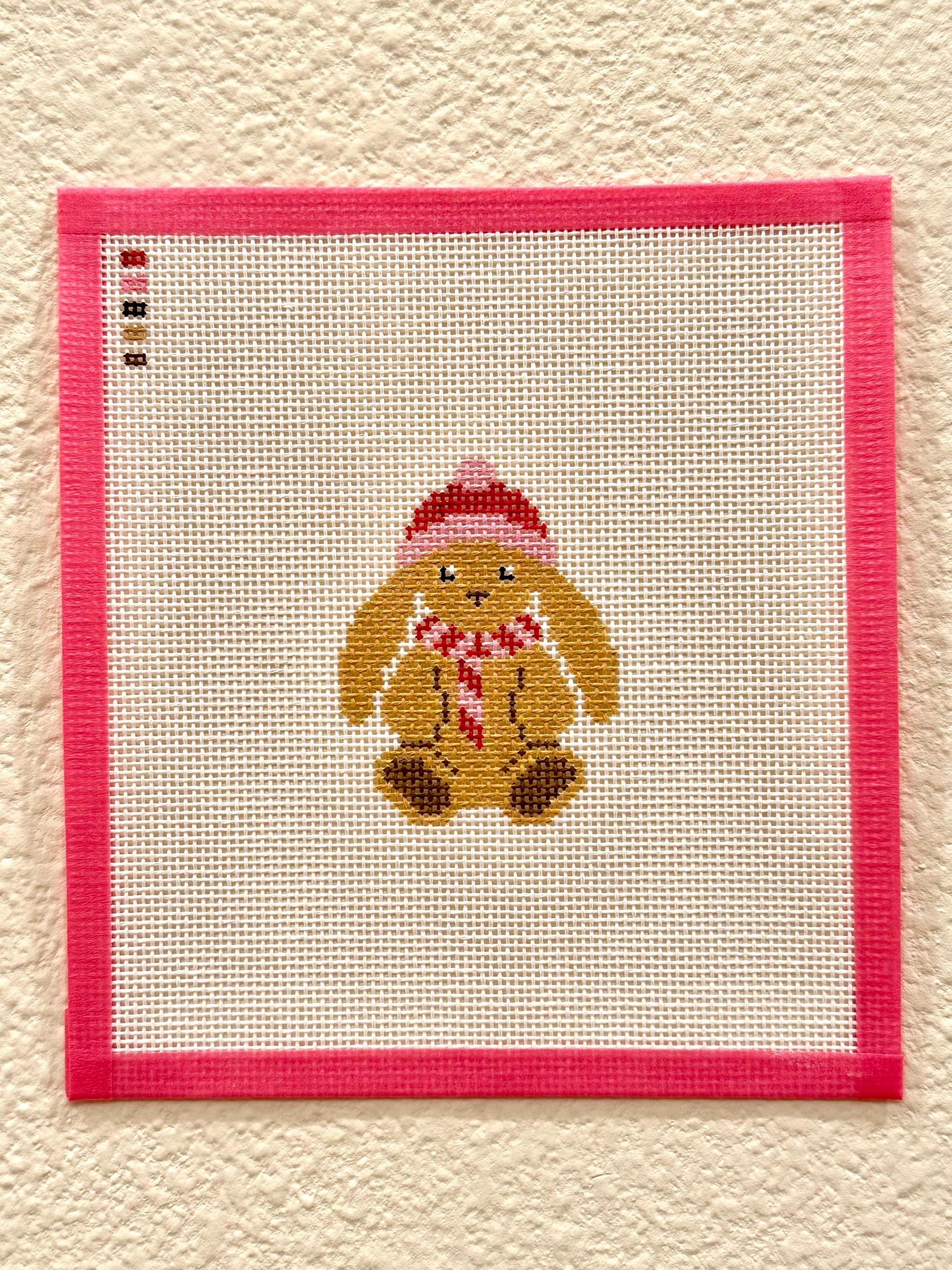 Winter Stuffed Bunny Plushy Needlepoint Canvas | Hand Painted & Stitch ...