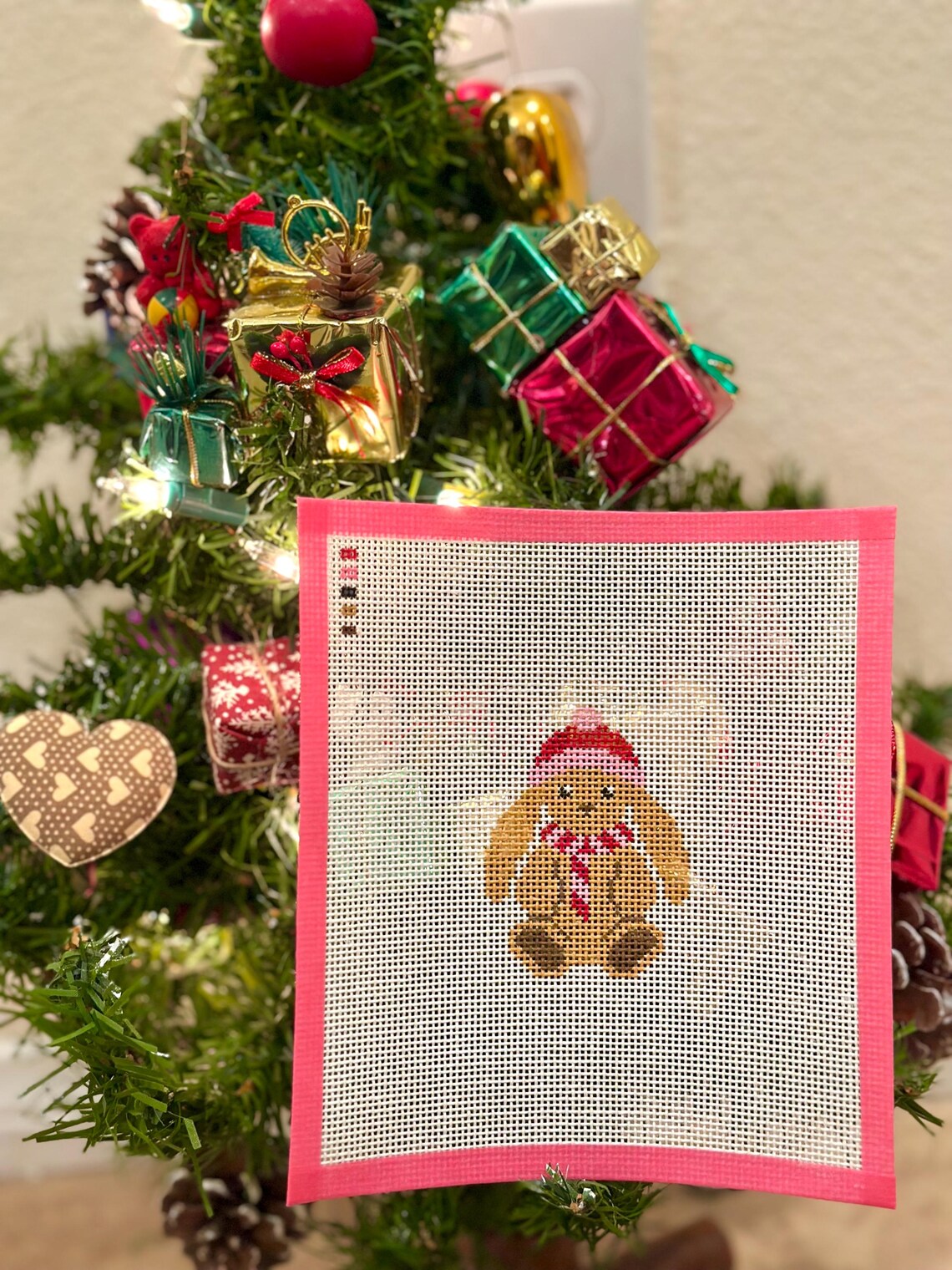 Winter Stuffed Bunny Plushy Needlepoint Canvas | Hand Painted & Stitch ...