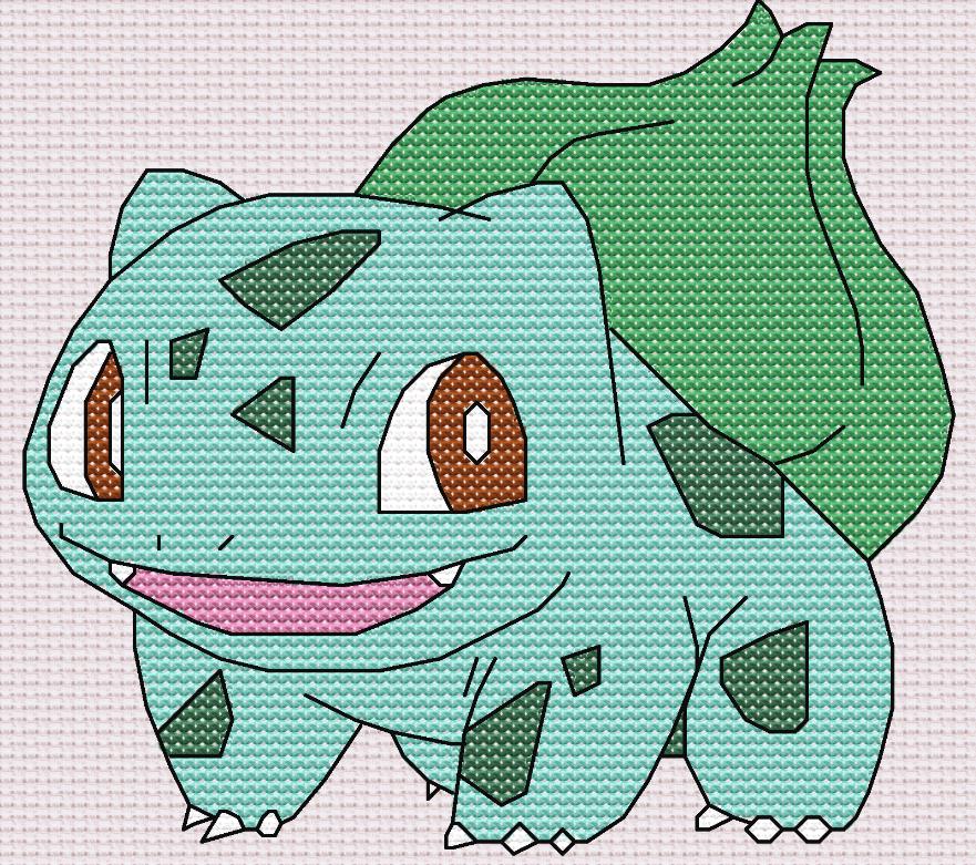 Bulbasaur Cross Stitch Pattern PDF (6in) - Etsy