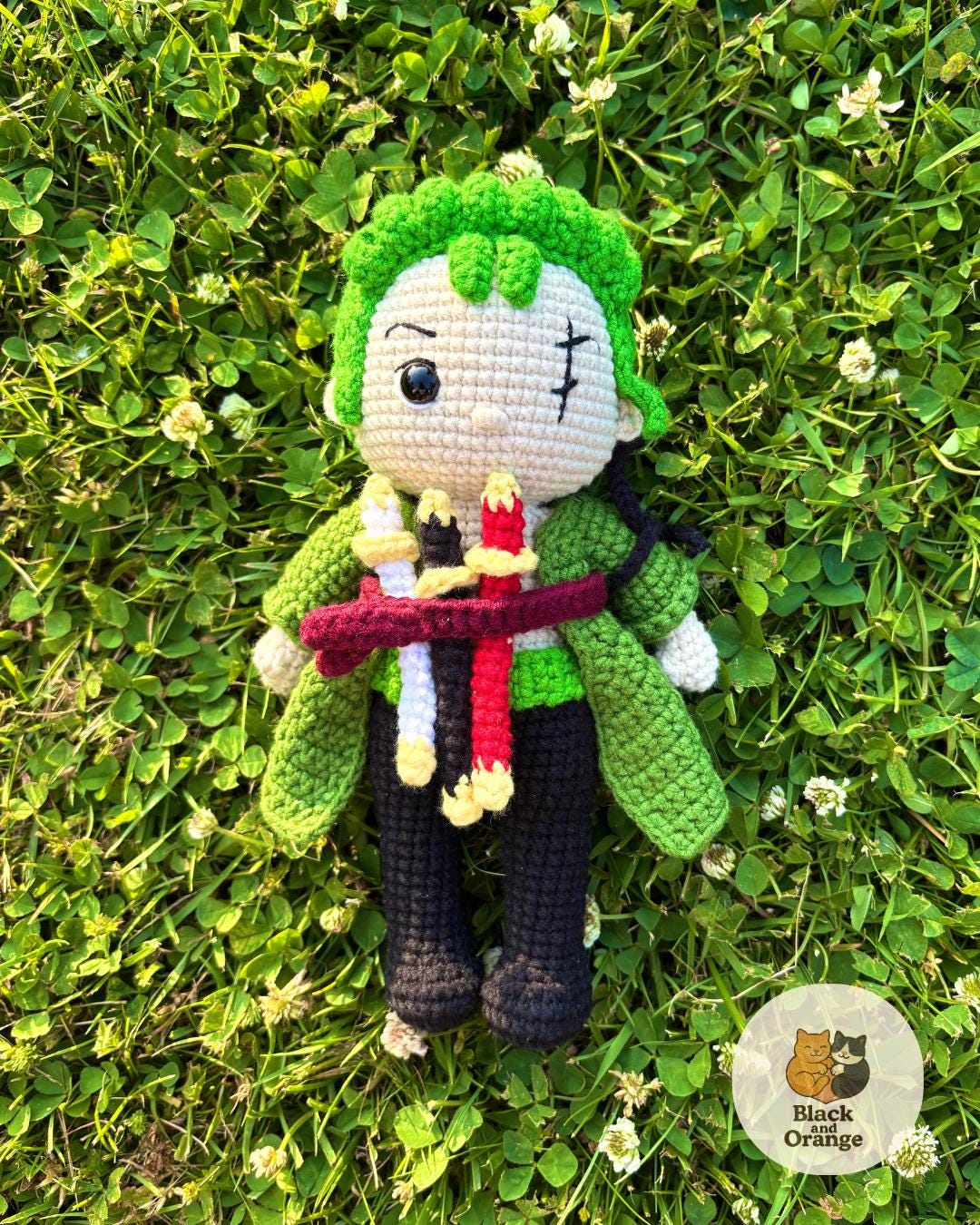 Crochet Zoro Doll: Handmade One Piece Anime Stuffed Toy - Etsy