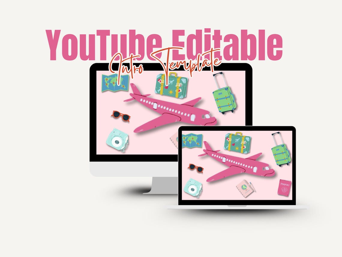 DIY Travel Vlog Youtube Intro Template | Editable Canva Video Intro - Etsy